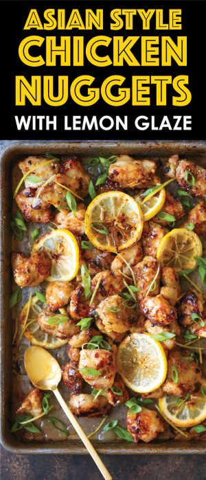 Asian Style Chicken Nuggets with Lemon Glaze - Damn Delicious