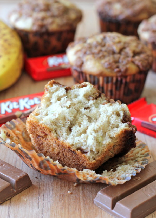 Banana Bread Kit Kat Muffins - Damn Delicious