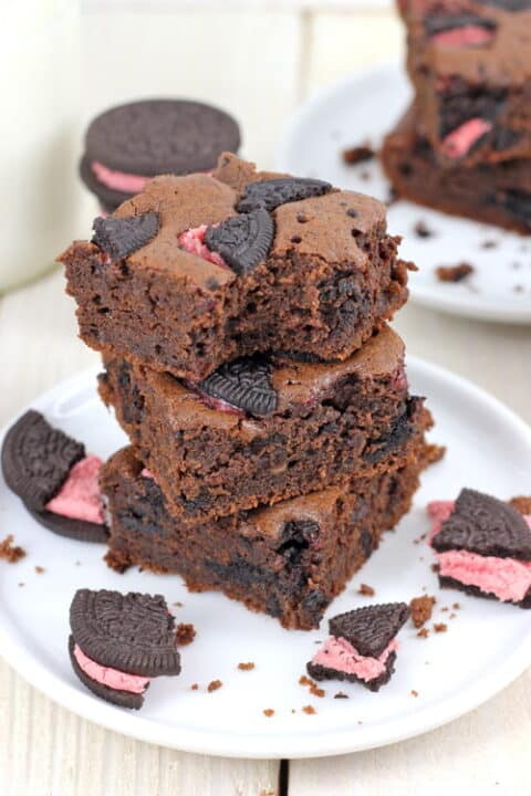 Berry Burst Ice Cream Oreo Brownies - Damn Delicious