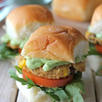 Southwest Quinoa Sliders with Avocado Cream Sauce - Damn Delicious