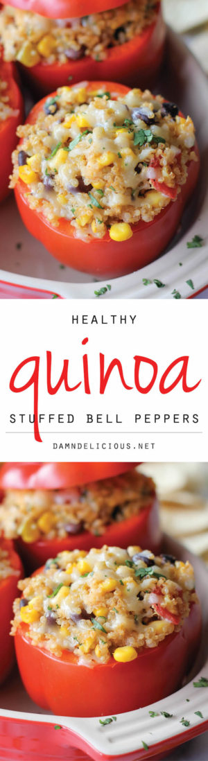 Quinoa Stuffed Bell Peppers - Damn Delicious