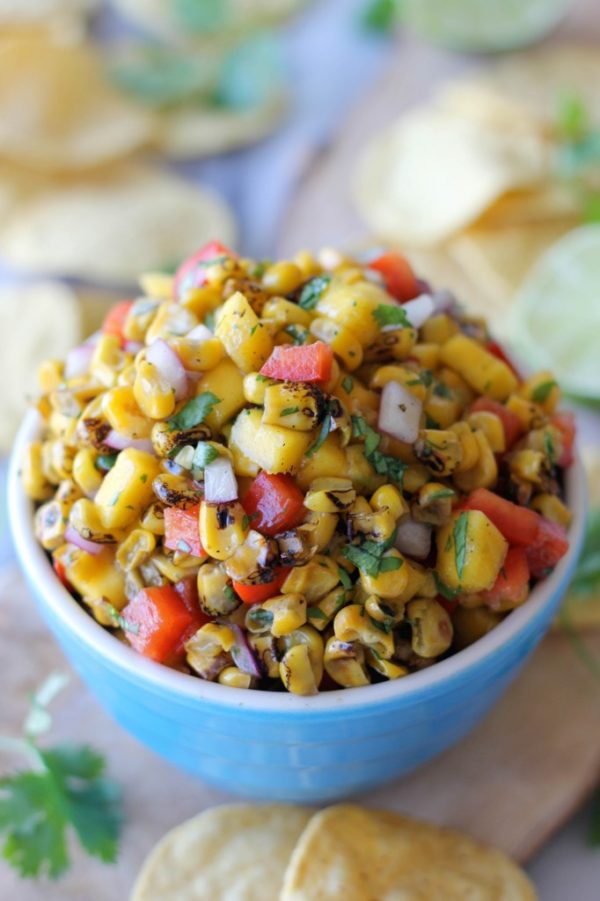 Grilled Corn Mango Salsa - Damn Delicious