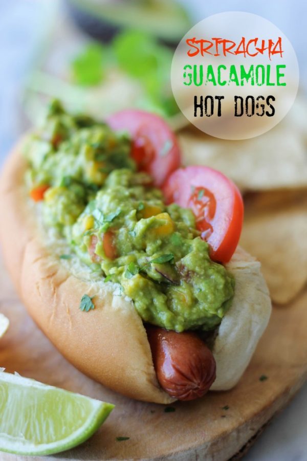 Sriracha Guacamole Hot Dogs - Damn Delicious