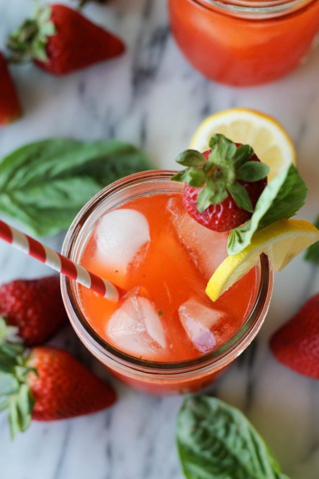 Strawberry Basil Meyer Lemonade - Damn Delicious