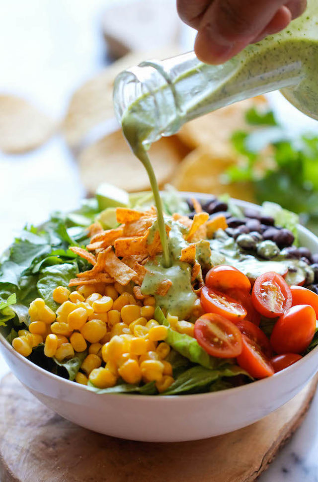Southwestern Salad with Cilantro Lime Dressing | Damn Delicious