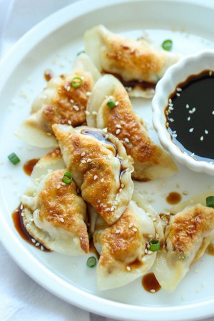 Sesame Chicken Potstickers - Damn Delicious