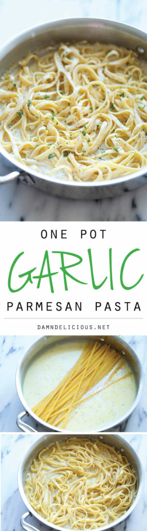 One Pot Garlic Parmesan Pasta - Damn Delicious