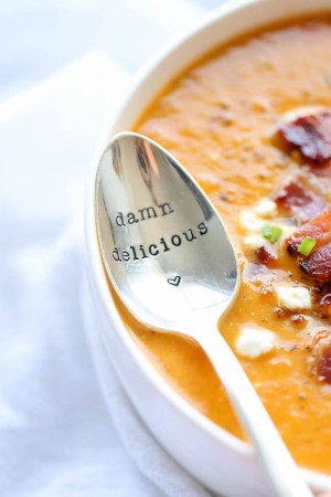 Roasted Butternut Squash and Bacon Soup - Damn Delicious