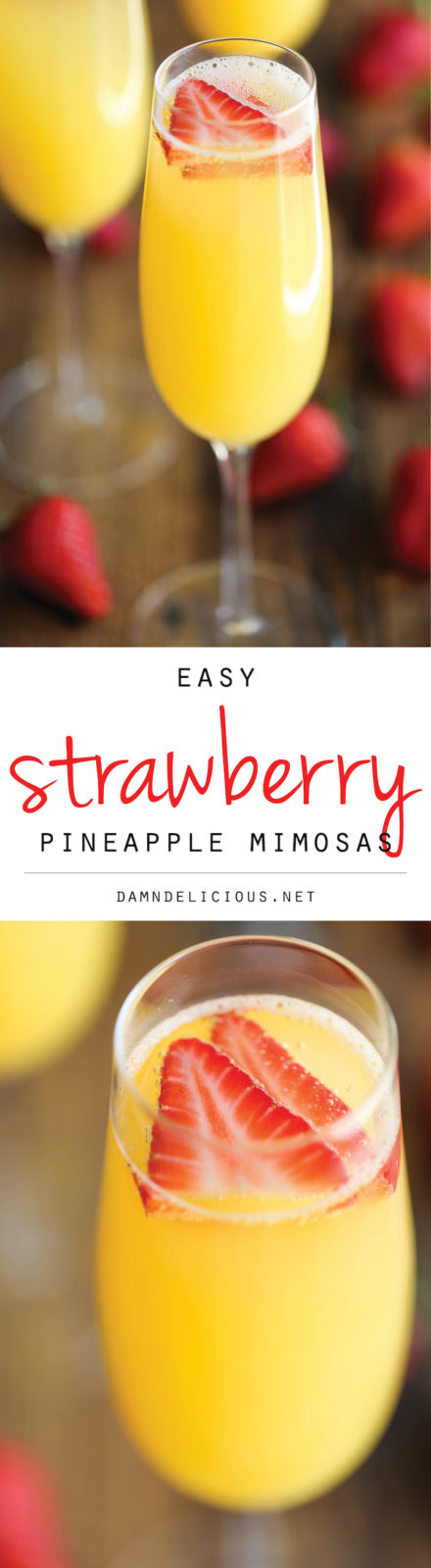 Strawberry Pineapple Mimosas - Damn Delicious