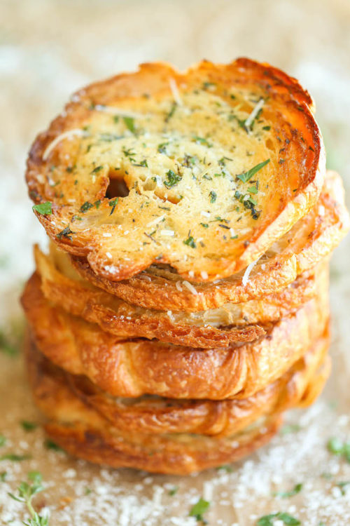 Garlic Bread Croissants - Damn Delicious
