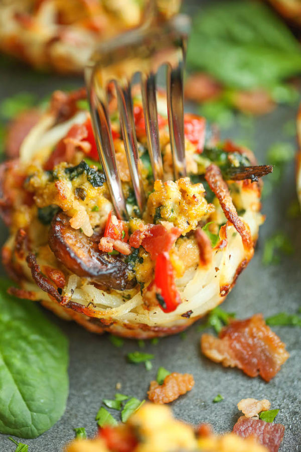 Breakfast Hash Brown Cups - Damn Delicious