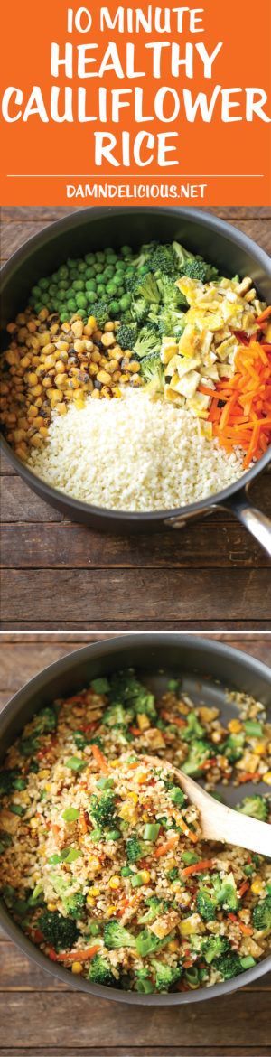 10 Minute Healthy Cauliflower Rice - Damn Delicious