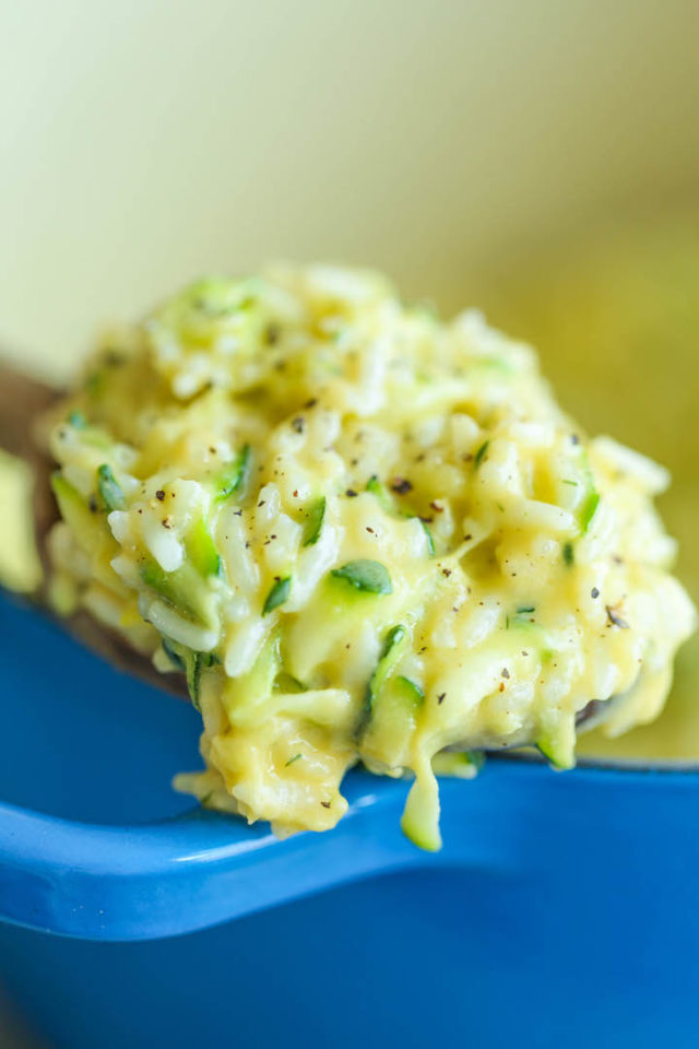 Cheesy Garlic Zucchini Rice - Damn Delicious