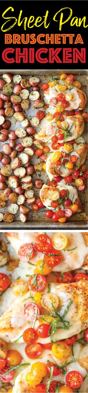 Sheet Pan Bruschetta Chicken - Damn Delicious