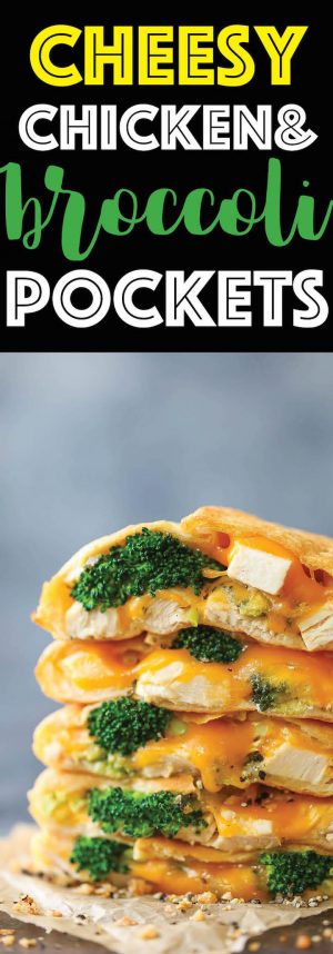 Cheesy Chicken and Broccoli Pockets - Damn Delicious