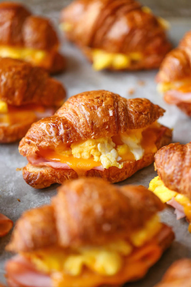 Freezer Croissant Breakfast Sandwiches - Damn Delicious