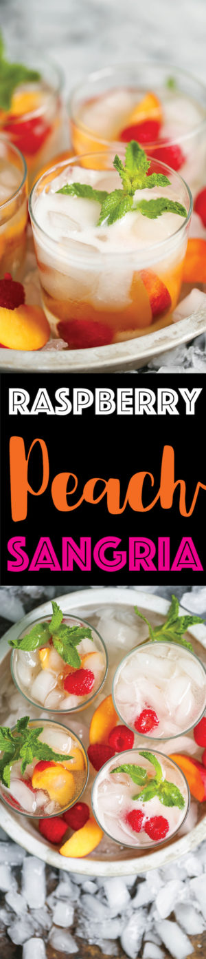 Raspberry Peach Sangria - Damn Delicious