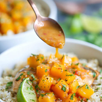 Mango Chicken with Coconut Rice - Damn Delicious