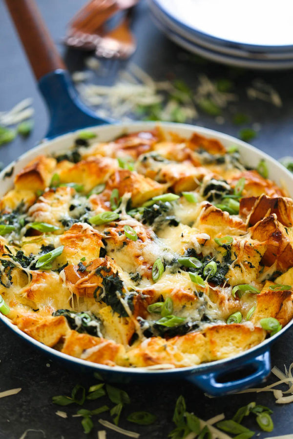 Spinach and Cheese Strata - Damn Delicious