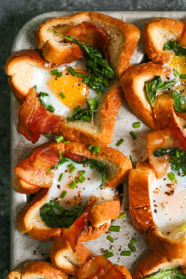 Bacon and Egg Toast Cups - Damn Delicious