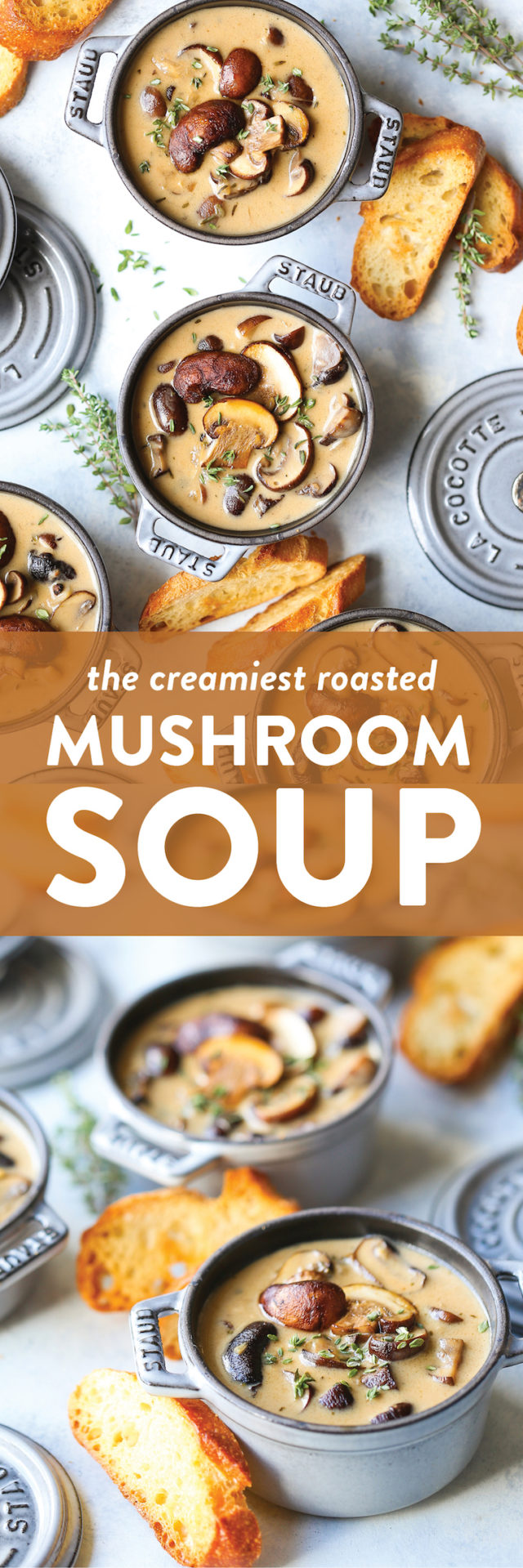 Creamy Roasted Mushroom Soup - Damn Delicious