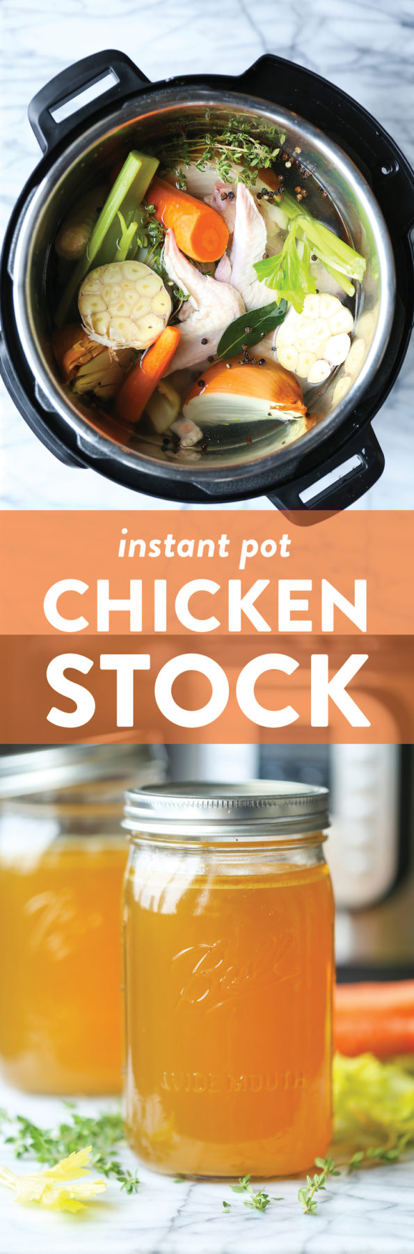 Instant Pot Chicken Stock - Damn Delicious