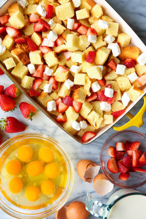 Baked Strawberries and Cream French Toast - Damn Delicious