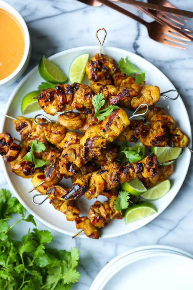 Chicken Satay with Peanut Sauce Recipe By Damn Delicious