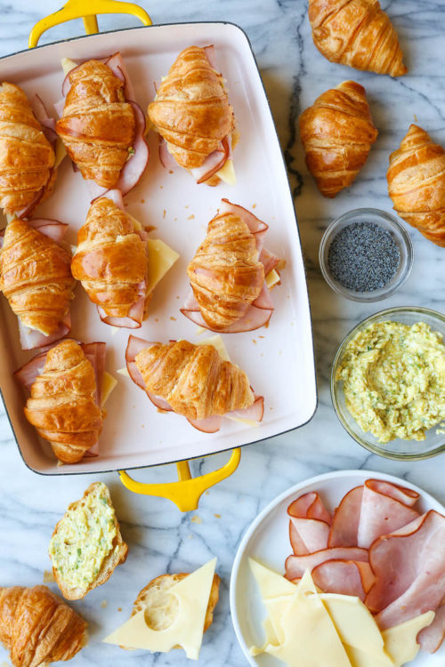 Baked Ham and Cheese Croissants - Damn Delicious