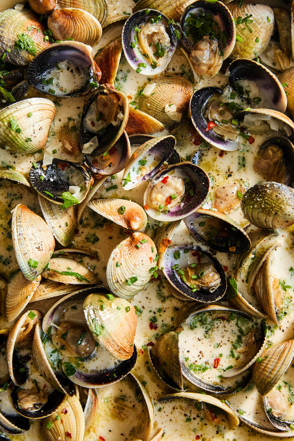 Garlic Butter Clams with White Wine Cream Sauce - Damn Delicious