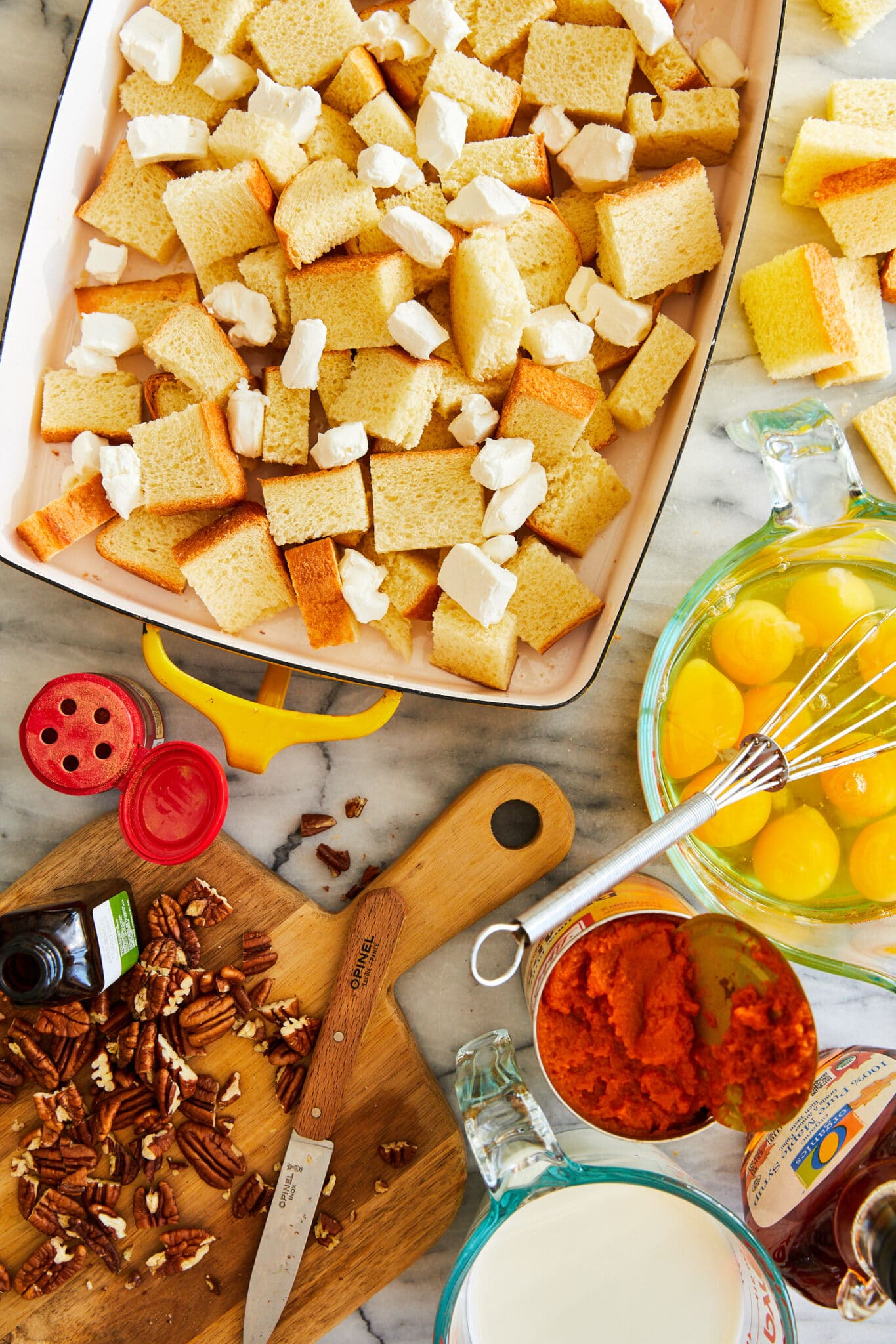 Overnight Pumpkin French Toast Casserole - Damn Delicious