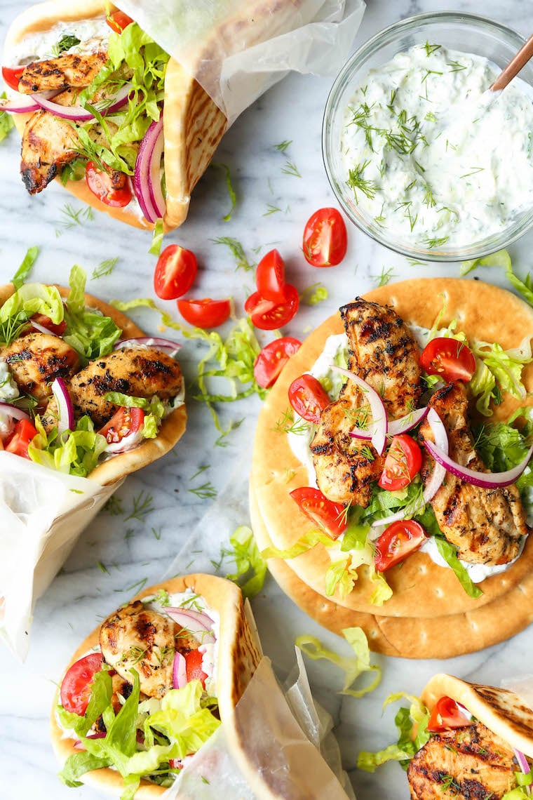 Greek Chicken Gyros - Damn Delicious