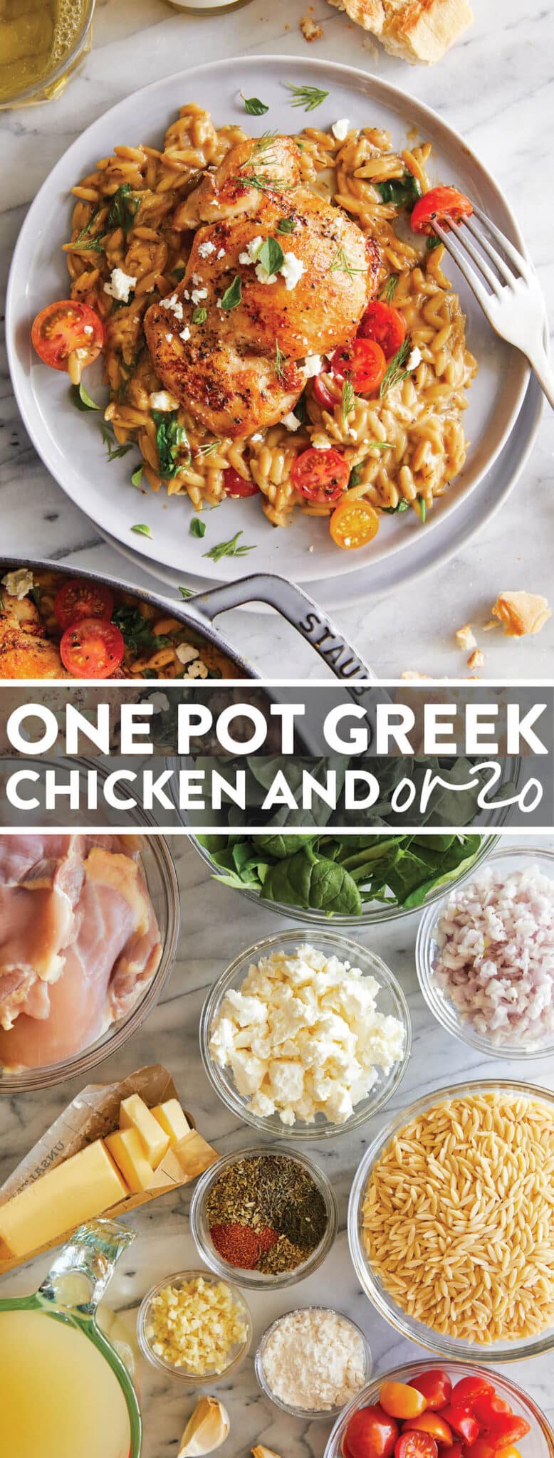 One Pot Greek Chicken and Orzo - Damn Delicious