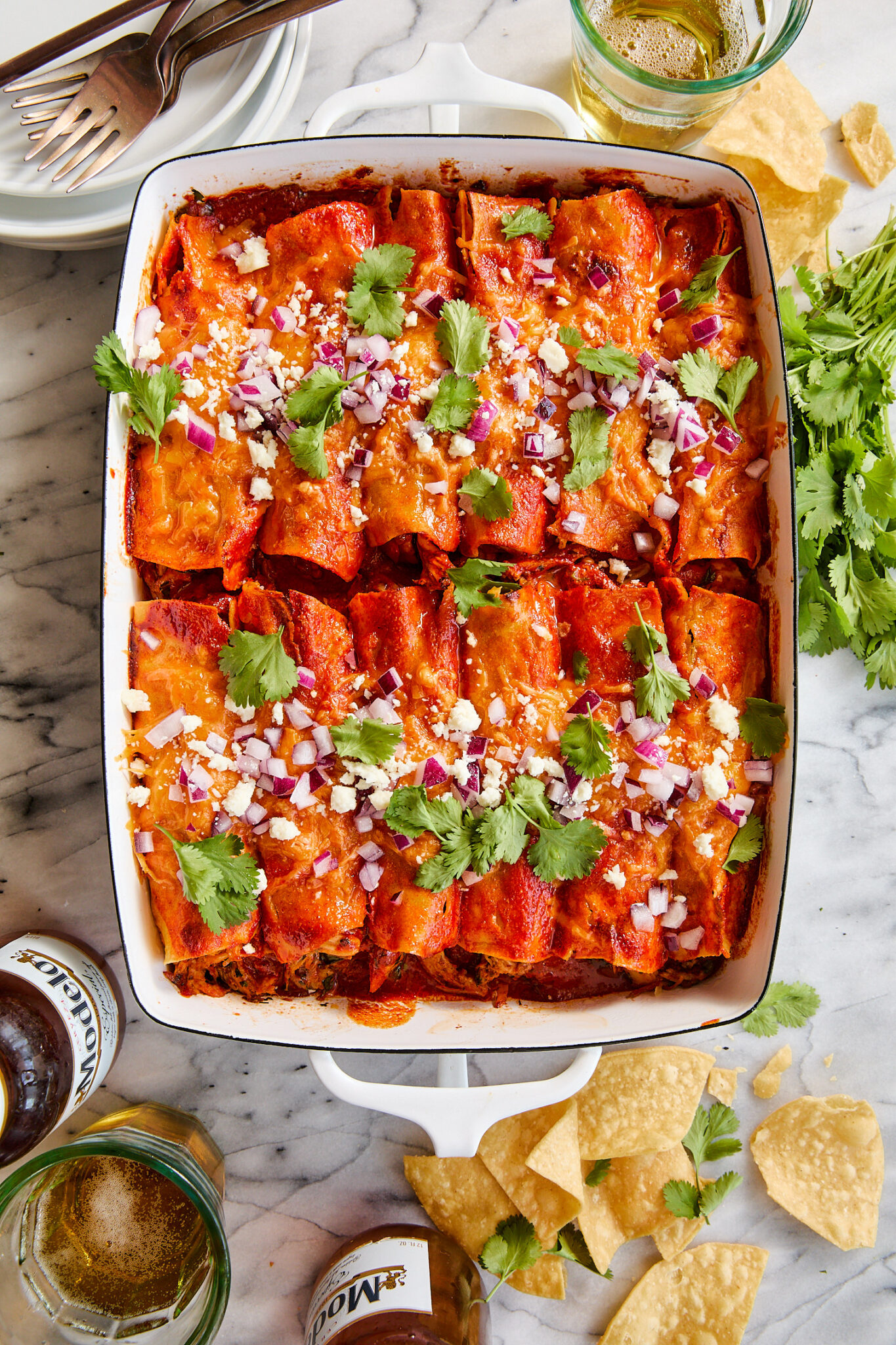 Leftover Thanksgiving Turkey Enchiladas - Damn Delicious